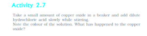 Activity 2.7: Reaction of Copper Oxide with HCl - Class 10 Science